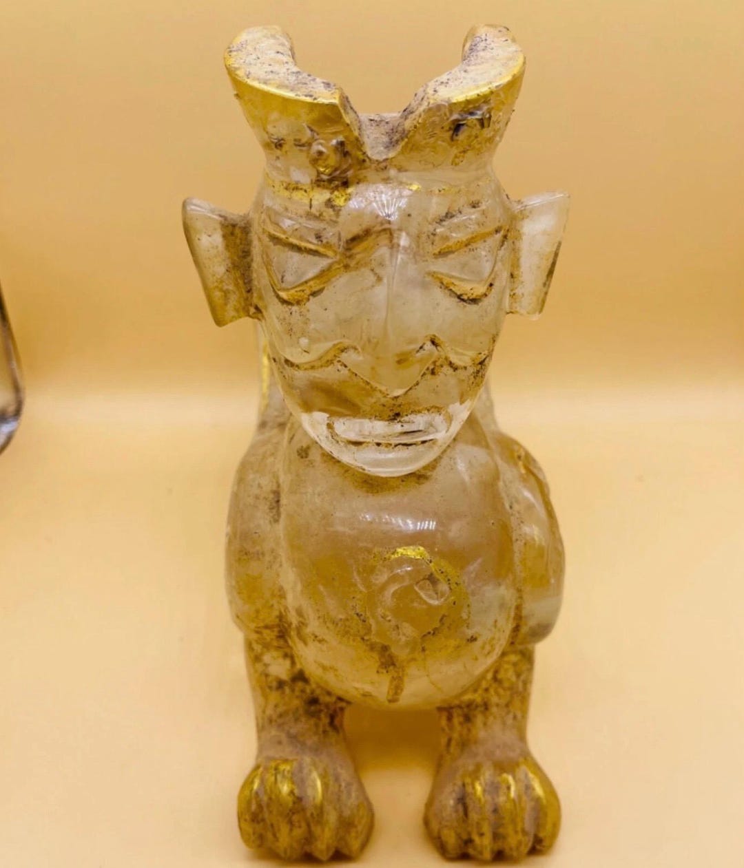 Extremely Rare Ancient Near Eastern Gold Gilded Crystal Mythic Beast ...