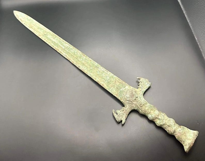 Ancient Roman King Sword Wonderful Bronze Excellent Snake Head Sword ...