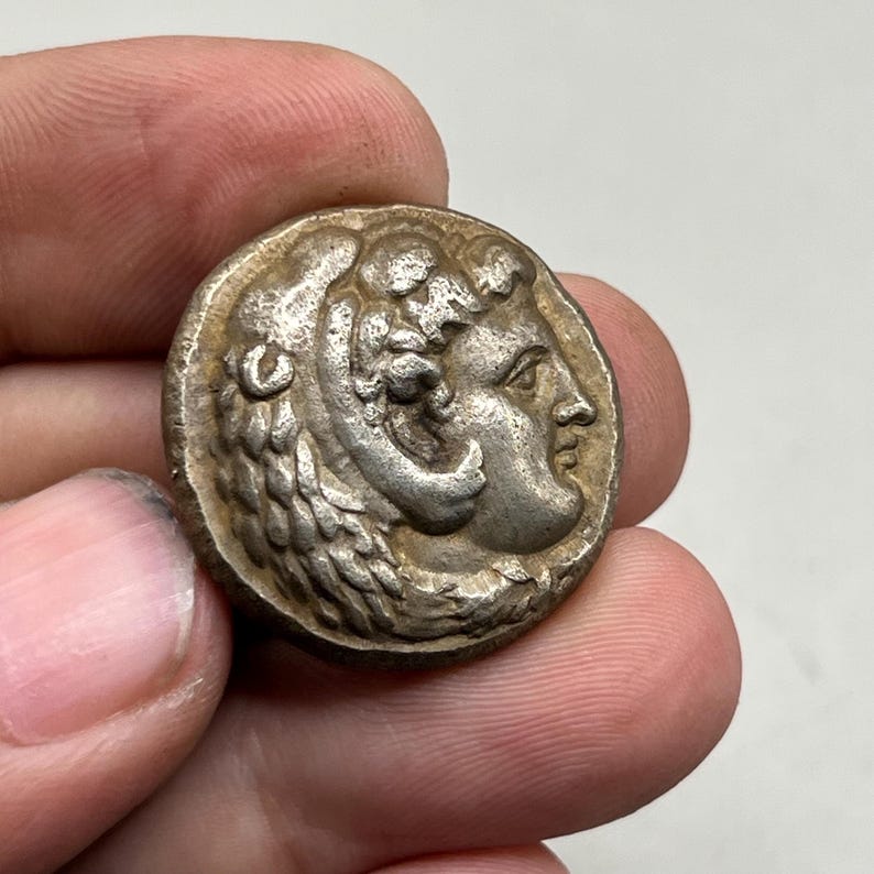 Ancient Greek King Alexander the Great Solid Silver Coin - Etsy