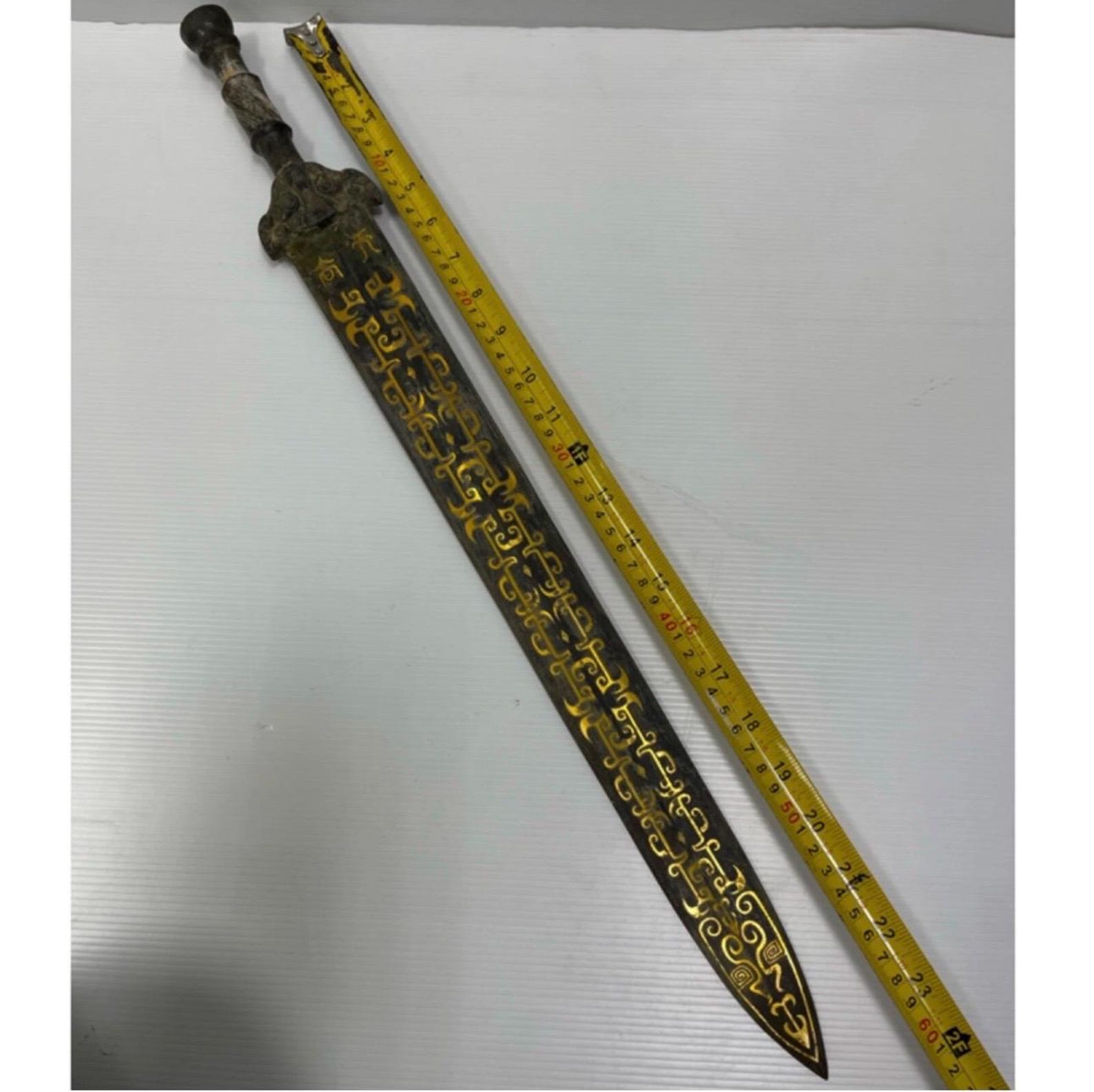 Unique Ancient Roman Bronze 18K Gold Work on Sword Excellent Sword ...