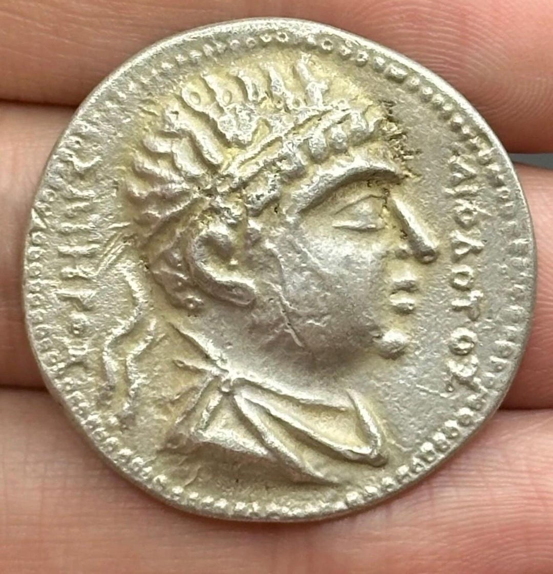 Museum Quality Ancient Greek-bactrian Genuine Silver Coin - Etsy