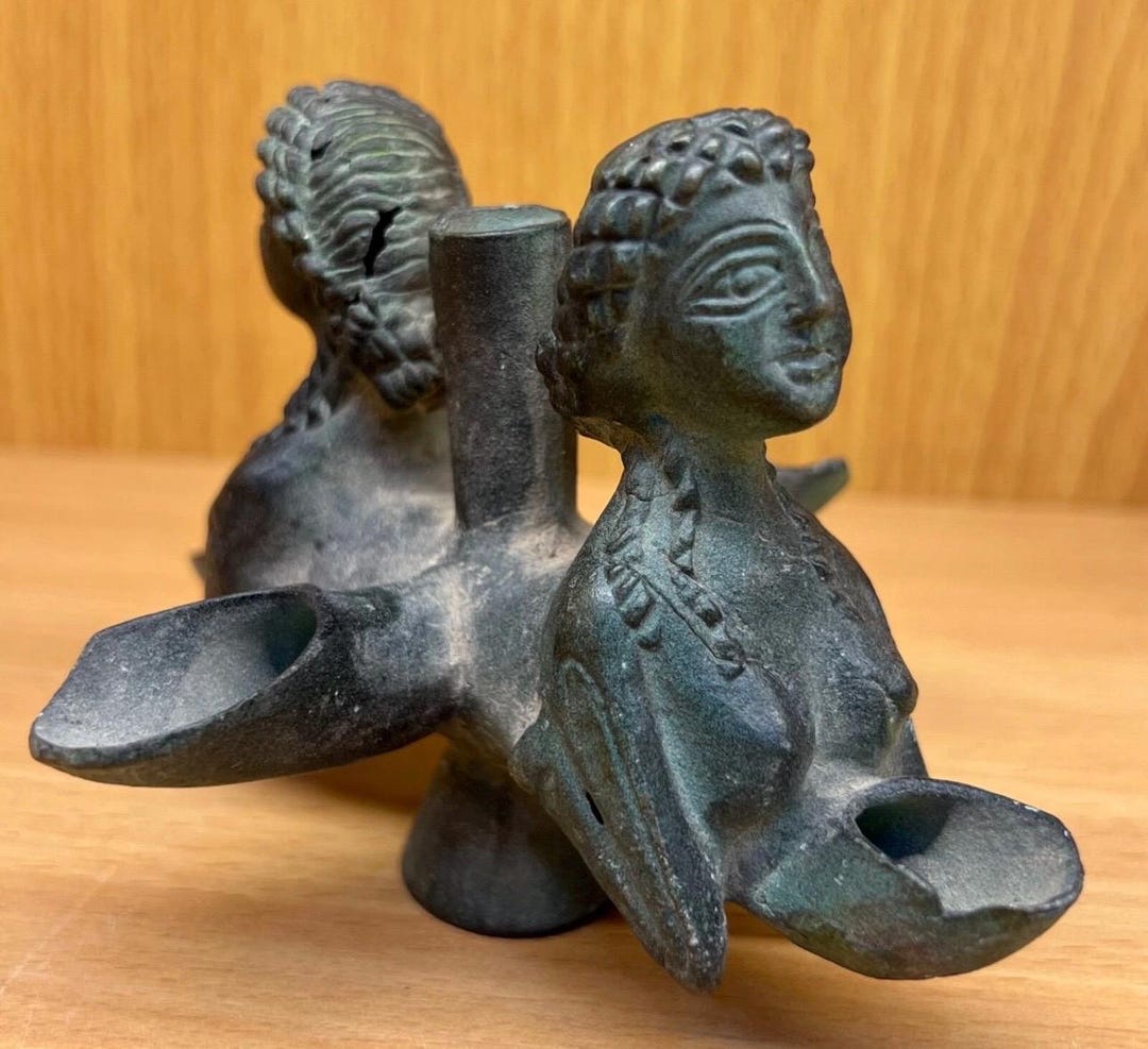 Unique Ancient Greek Bronze Oil Lamp With Queen Figure - Etsy Canada