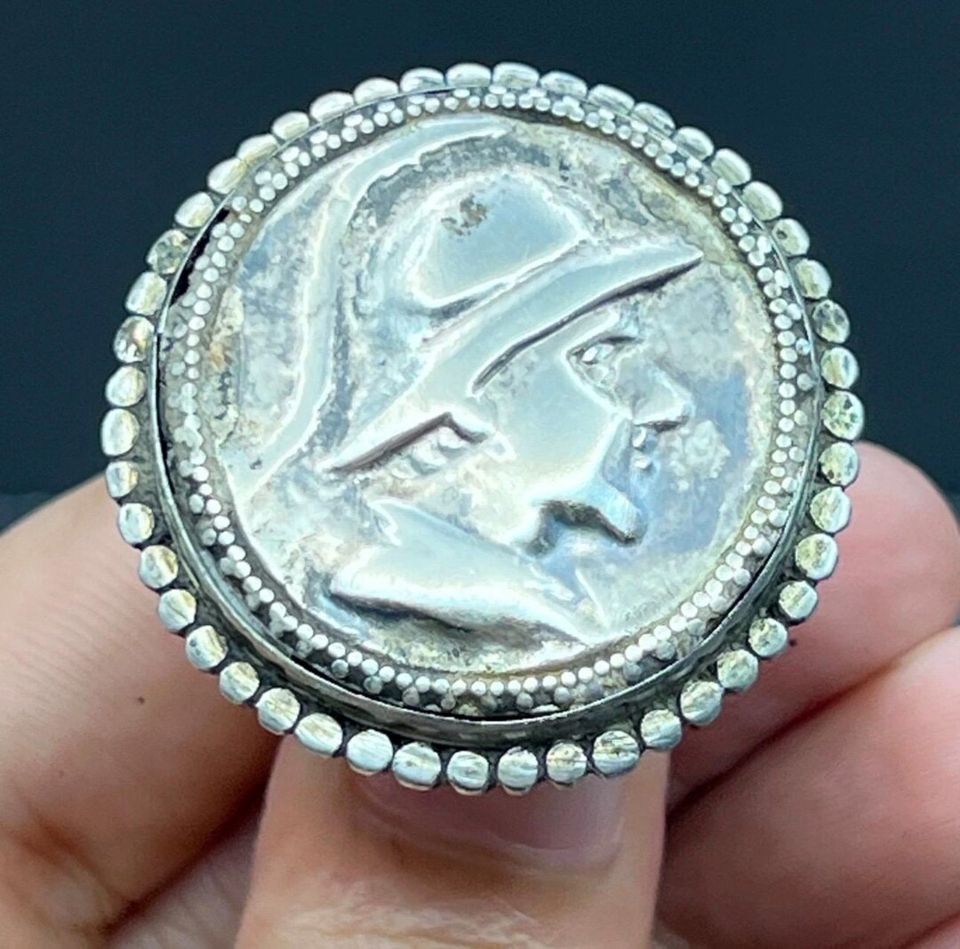 Ancient Greco-bactria Unique Silver Coin Ring of King Eucratides the ...
