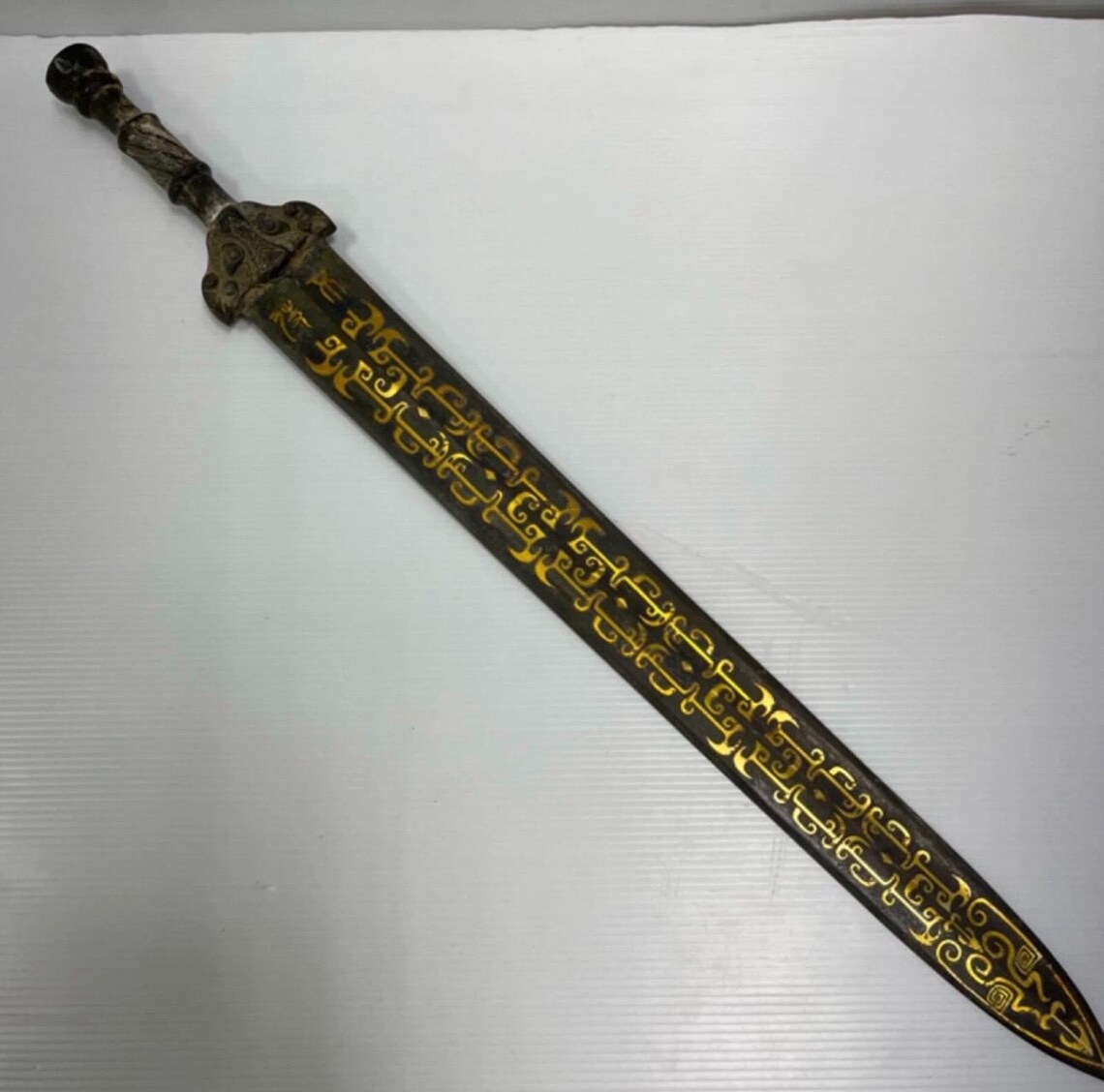 Unique Ancient Roman Bronze 18K Gold Work on Sword Excellent Sword ...