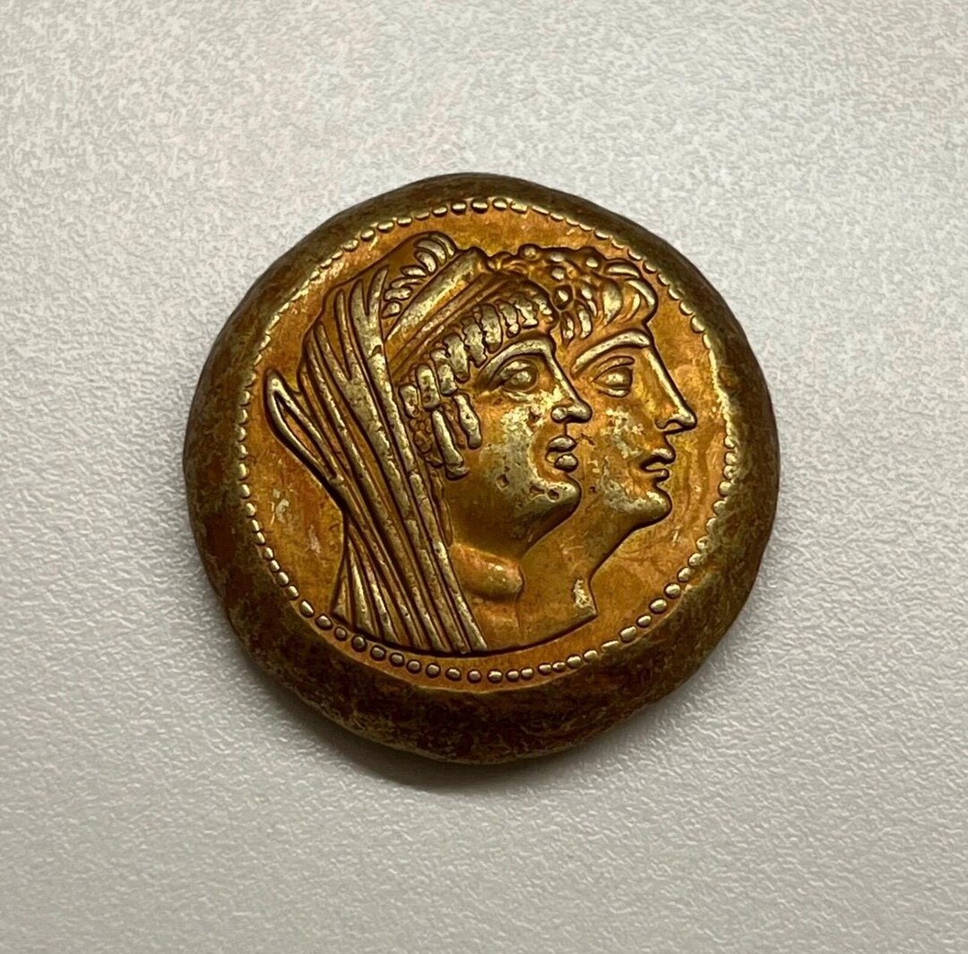 Very Unique Twin Ancient Roman Queen Face Gold Golding Coin - Etsy
