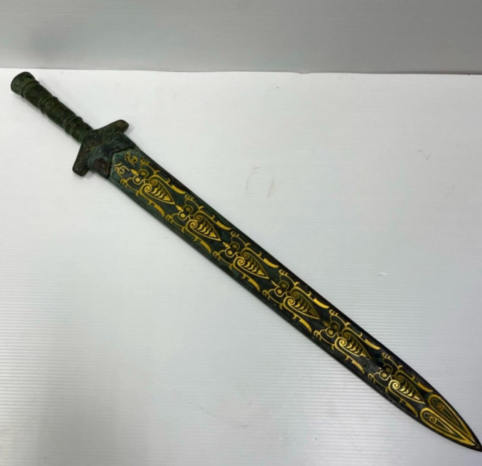 Unique Ancient Roman Bronze 18K Gold Work on Sword Excellent Sword ...