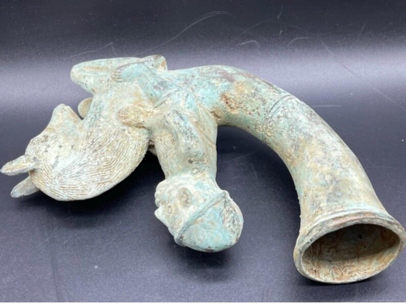 Circa 500bce Ancient Persian Bronze Rhyton Vessel With Horse With Roman ...