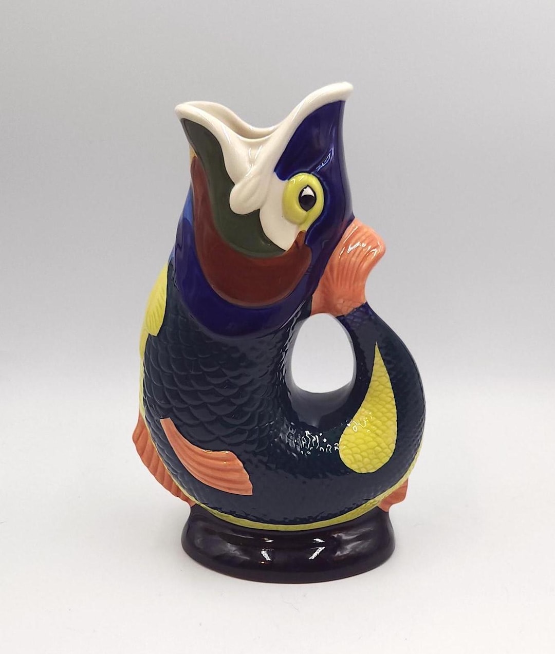 Vintage Gluggle Jug by Wade Ceramics England - Multicolor Gurgle Fish ...
