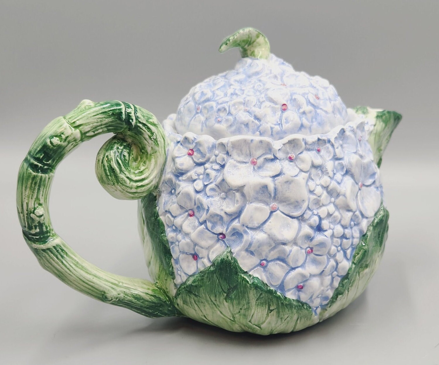 Vintage Fitz and Floyd Blue Hydrangea hand Painted Teapot With Lid 1990 ...