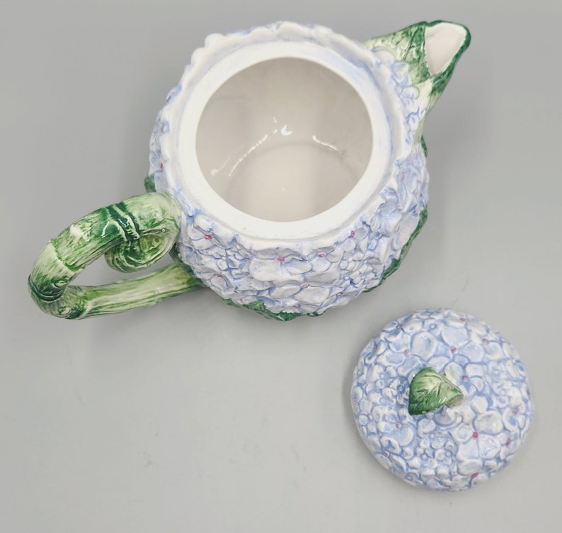 Vintage Fitz and Floyd Blue Hydrangea hand Painted Teapot With Lid 1990 ...