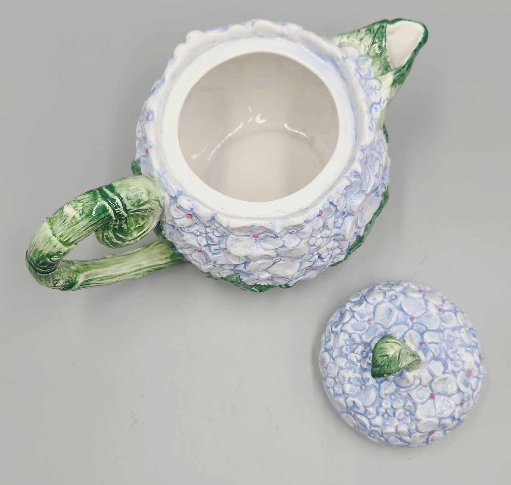 Vintage Fitz and Floyd Blue Hydrangea hand Painted Teapot With Lid 1990 ...