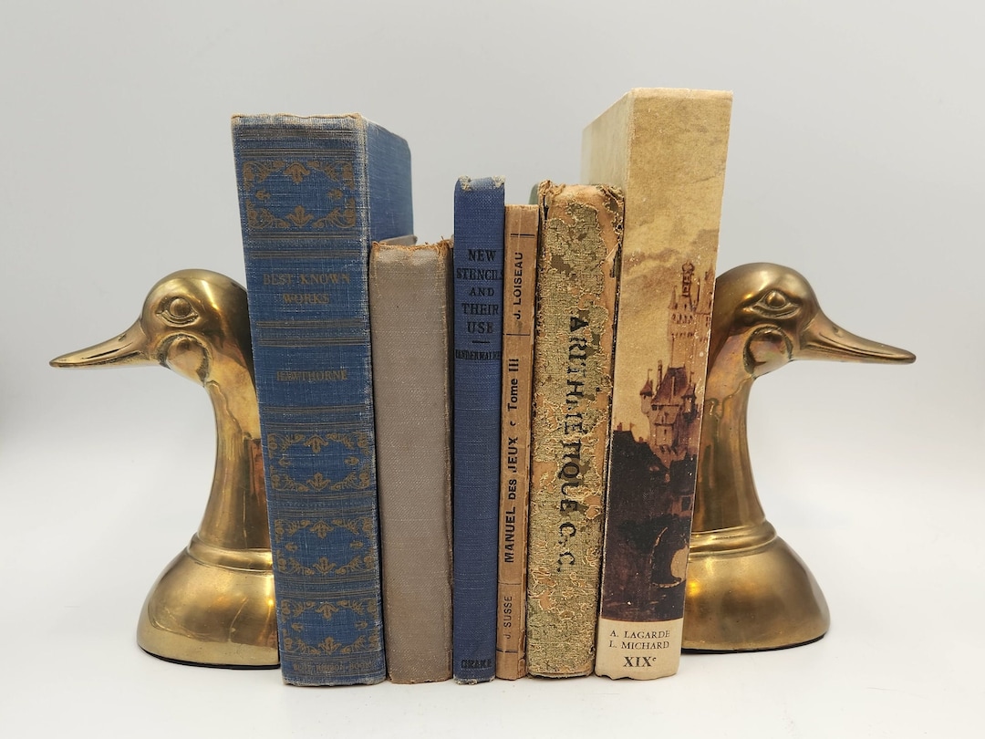 Vintage Set of Brass Ducks Bookends With Original Sticker Made - Etsy