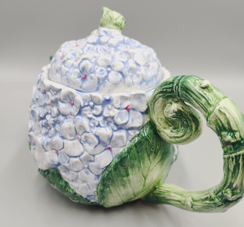 Vintage Fitz and Floyd Blue Hydrangea hand Painted Teapot With Lid 1990 ...