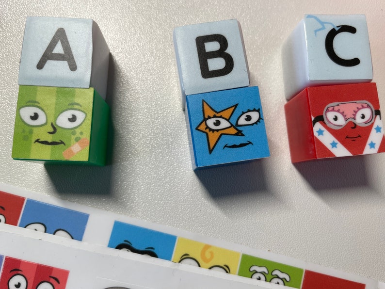 Alphablocks Set, Colored Alphablocks. DYI Kit - Etsy Canada
