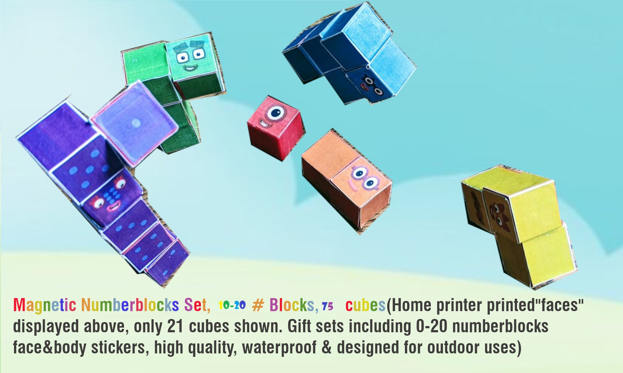 Magnetic Numberblocks Set 10-20 Total 75 Pcs. 2mm Cubes | Etsy