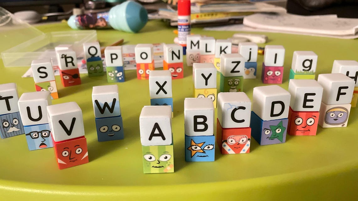 Peelable Alphablocks Face Stickers, Works With 2cm Mathlink Cubes ...