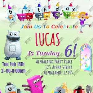Alphablocks Birthday Invitation, Alphablocks Party, Printable and ...