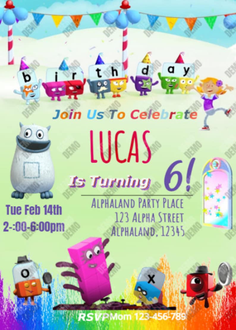 Alphablocks Birthday Invitation, Alphablocks Party, Printable and ...
