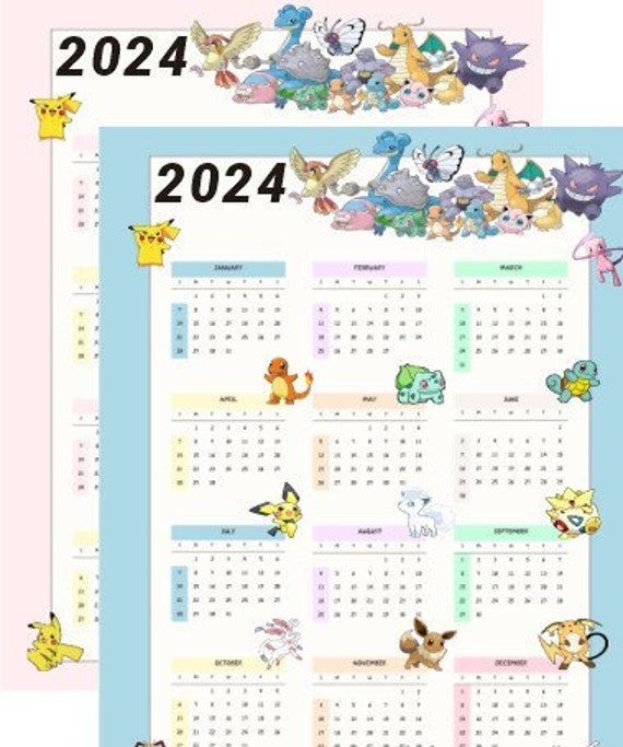 Pokemon Free Printable Calendars Pokemon 2024 Square Calendar | Target