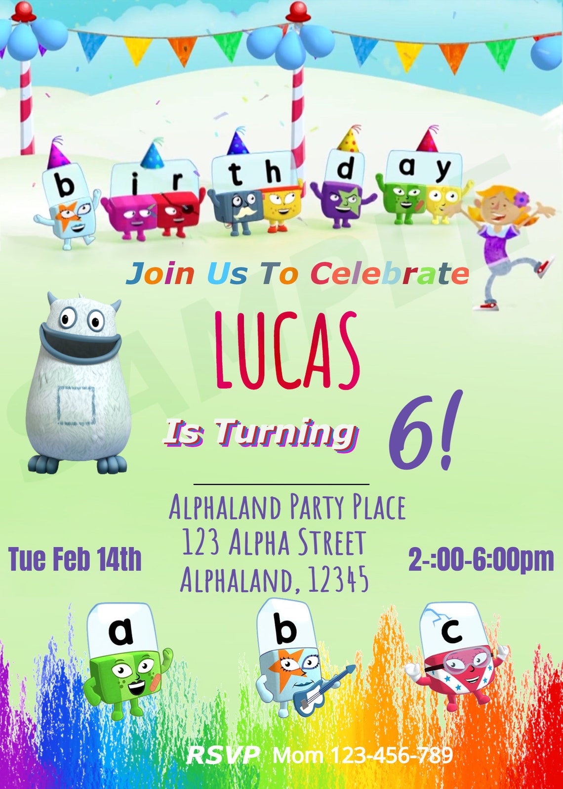 Alphablocks Birthday Invitation, Alphablocks Party, Printable and ...