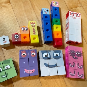 Linking Cube Numberblocks Math Cubes. Educational Blocks.(blank Linking ...