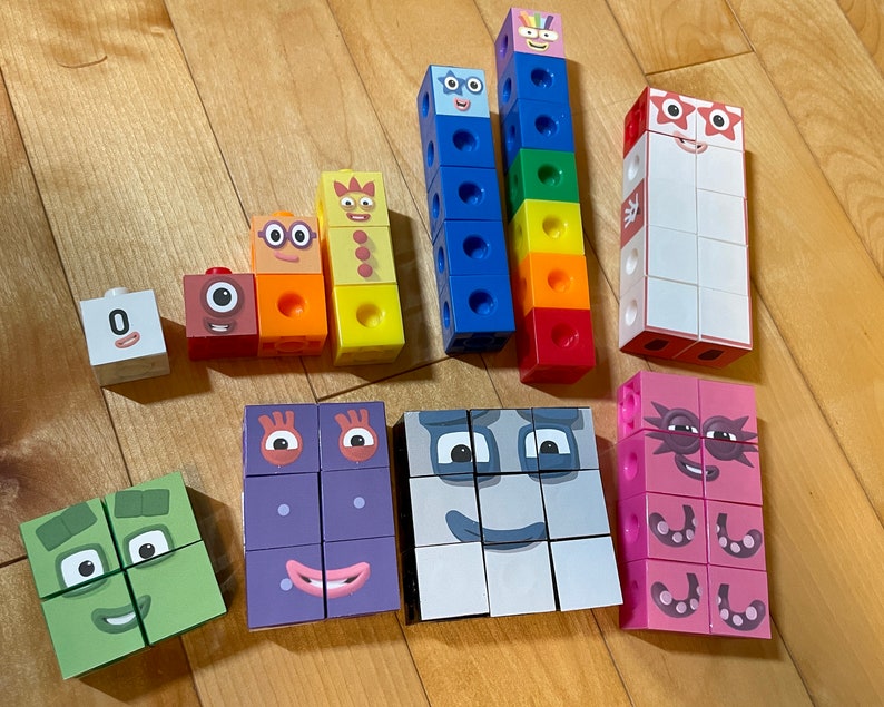Linking Cube Numberblocks Math Cubes. Educational Blocks.blank Linking ...