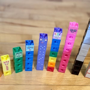 Linking Cube Numberblocks Math Cubes. Educational Blocks.(blank Linking ...