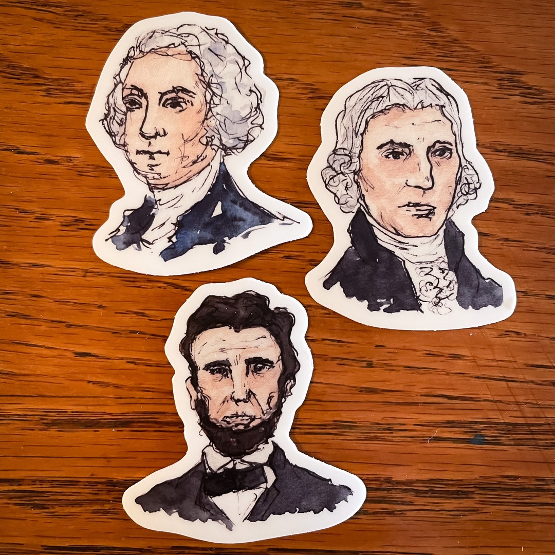 Presidential Stickers | George Washington, Thomas Jefferson, Abraham ...