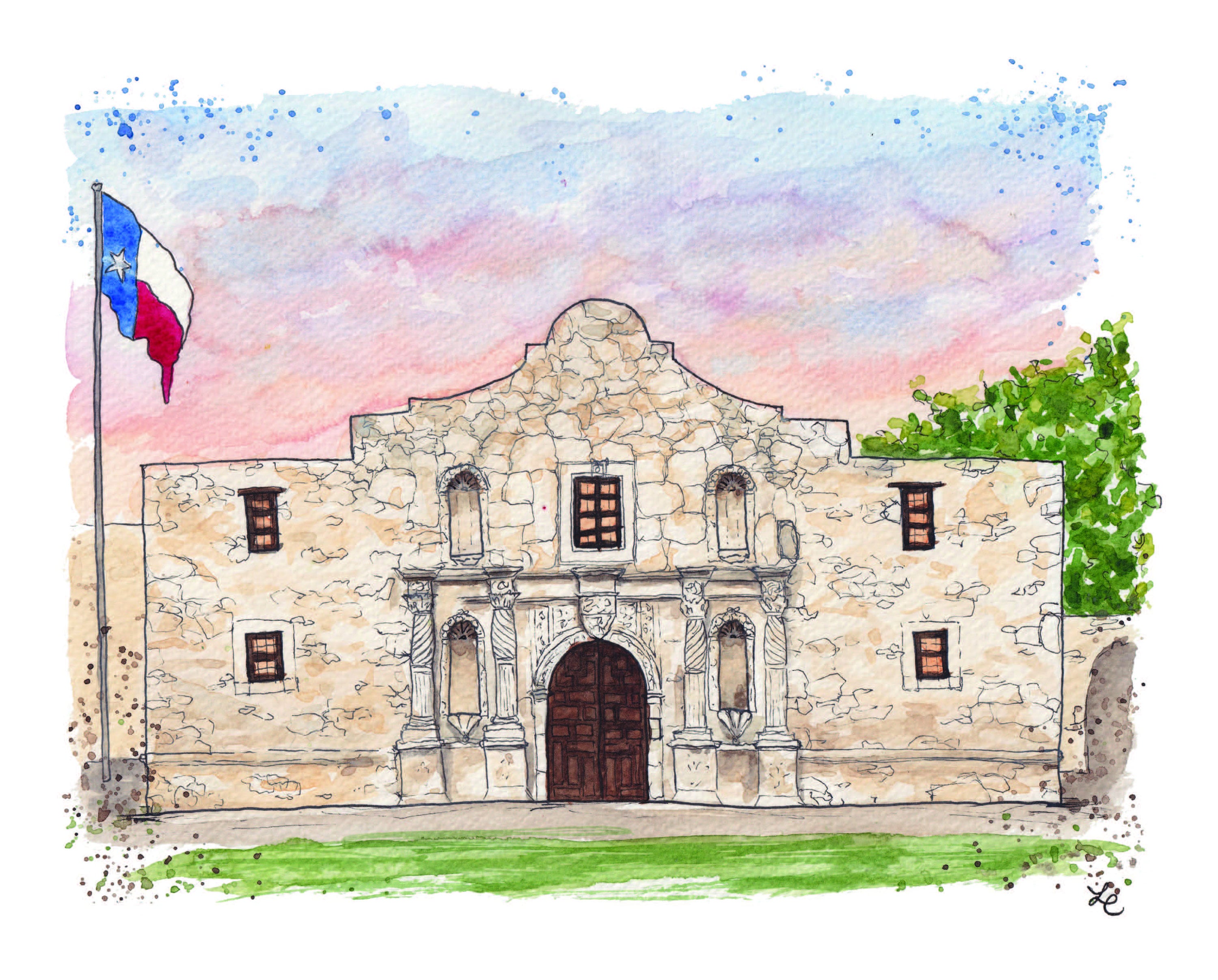 The Alamo | 8x10 Fine Art Watercolor Print, San Antonio, Texas - Etsy