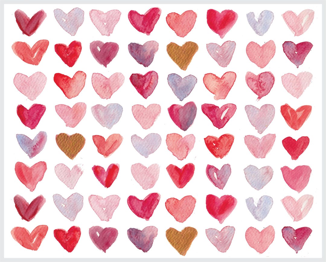 A Little Extra Love | Watercolor Fine Art Print 8x10 Hearts - Etsy