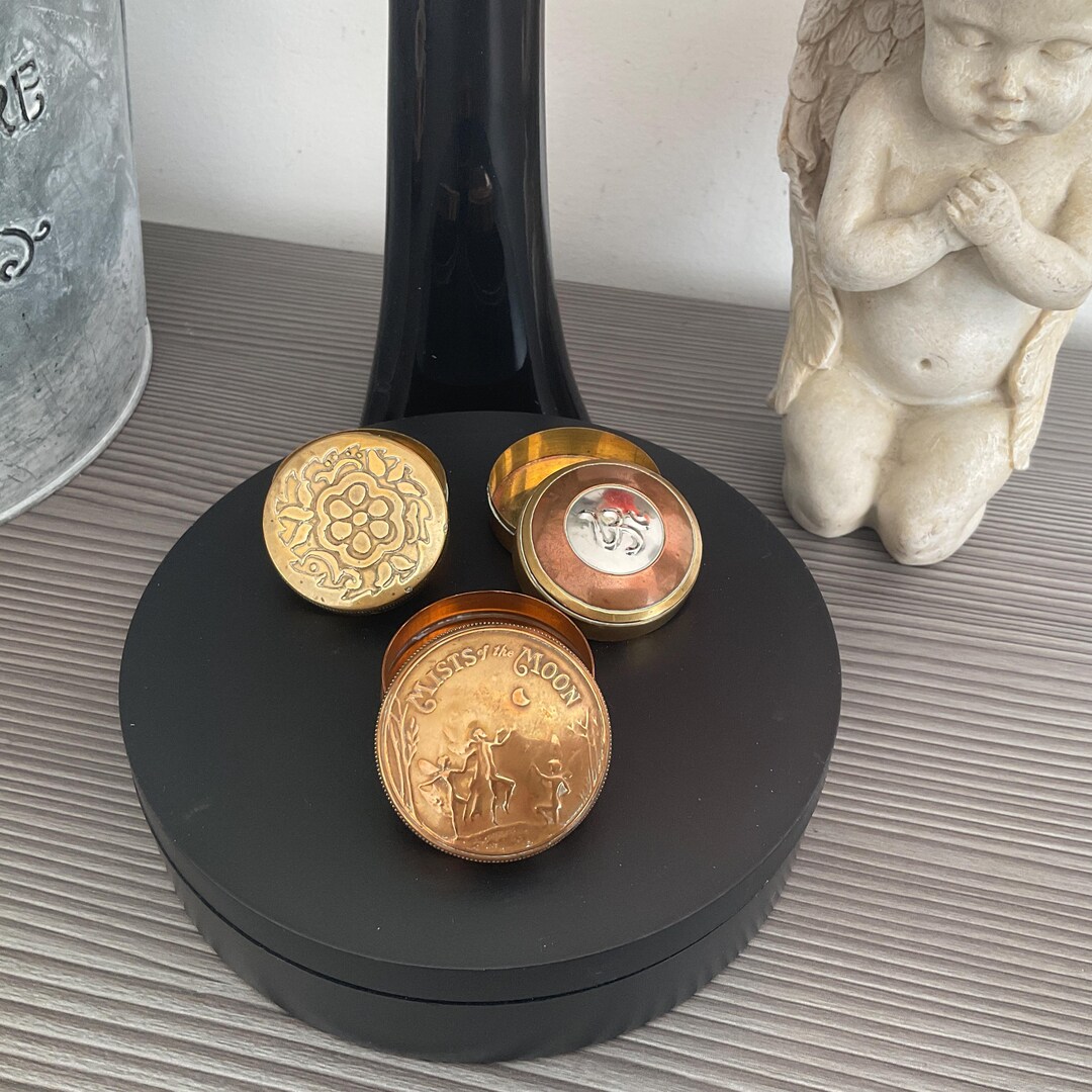 3 X Vintage Copper and Brass Pill Boxes, Small Metal Trinket Boxes - Etsy