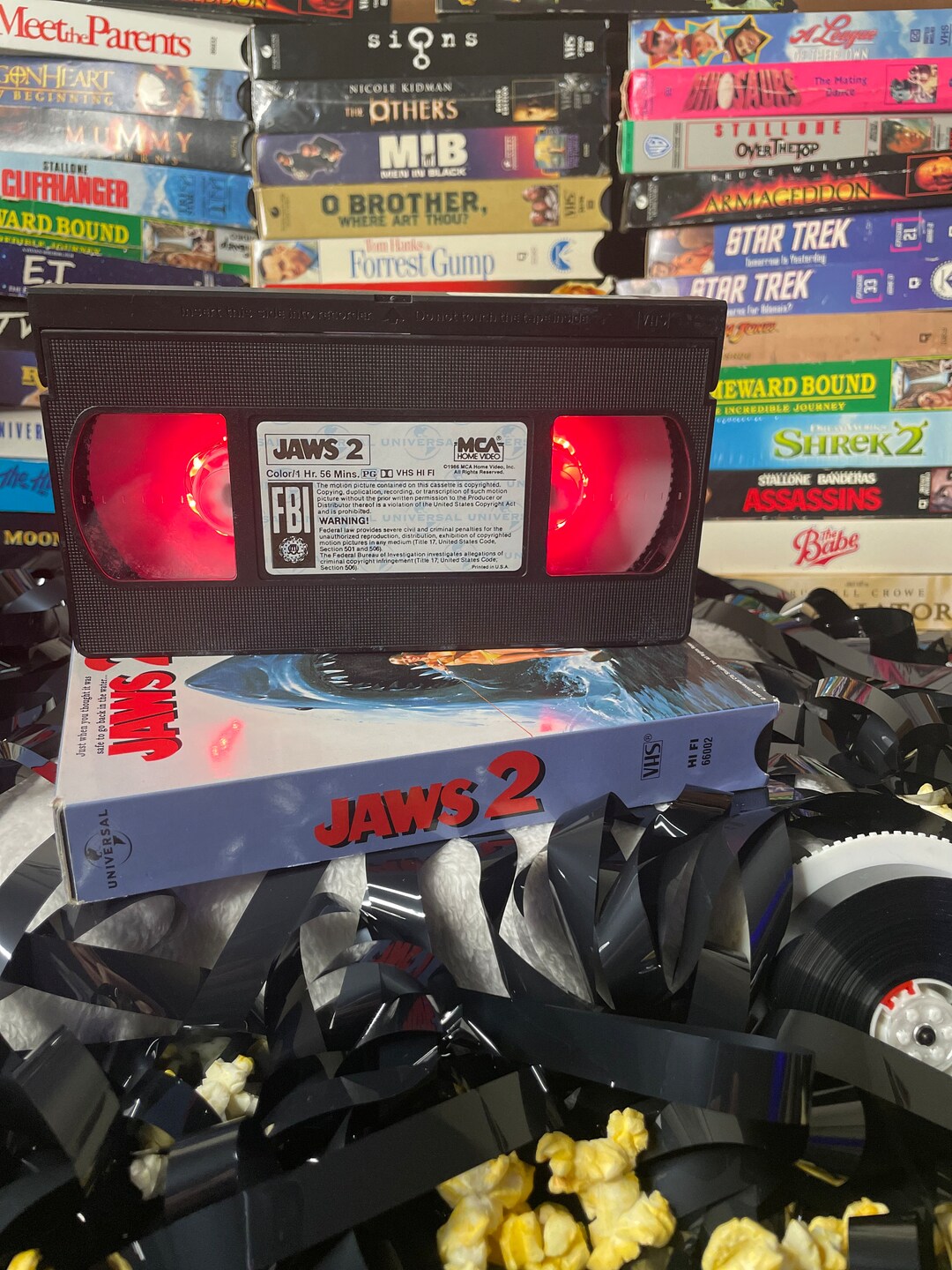 Jaws 2 Great White Shark Movie Vhs Led Lamp Collectible 80s Universal ...