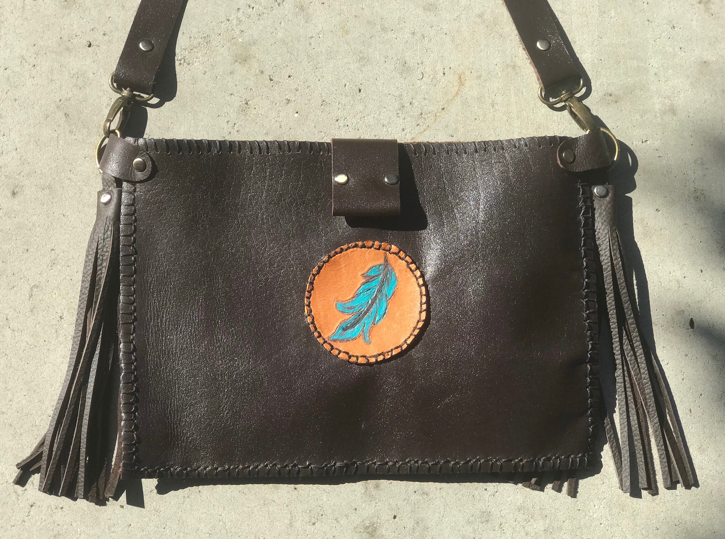 Tooled Feather Purse - Etsy