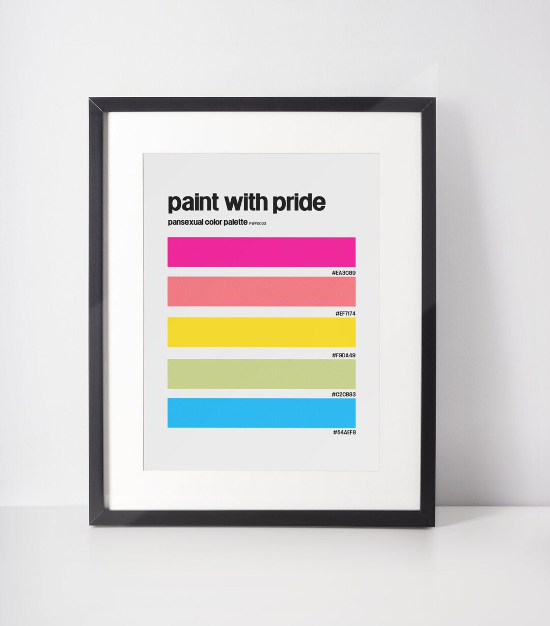 Pansexual Color Palette Digital Art Paint With Pride Digital Download ...