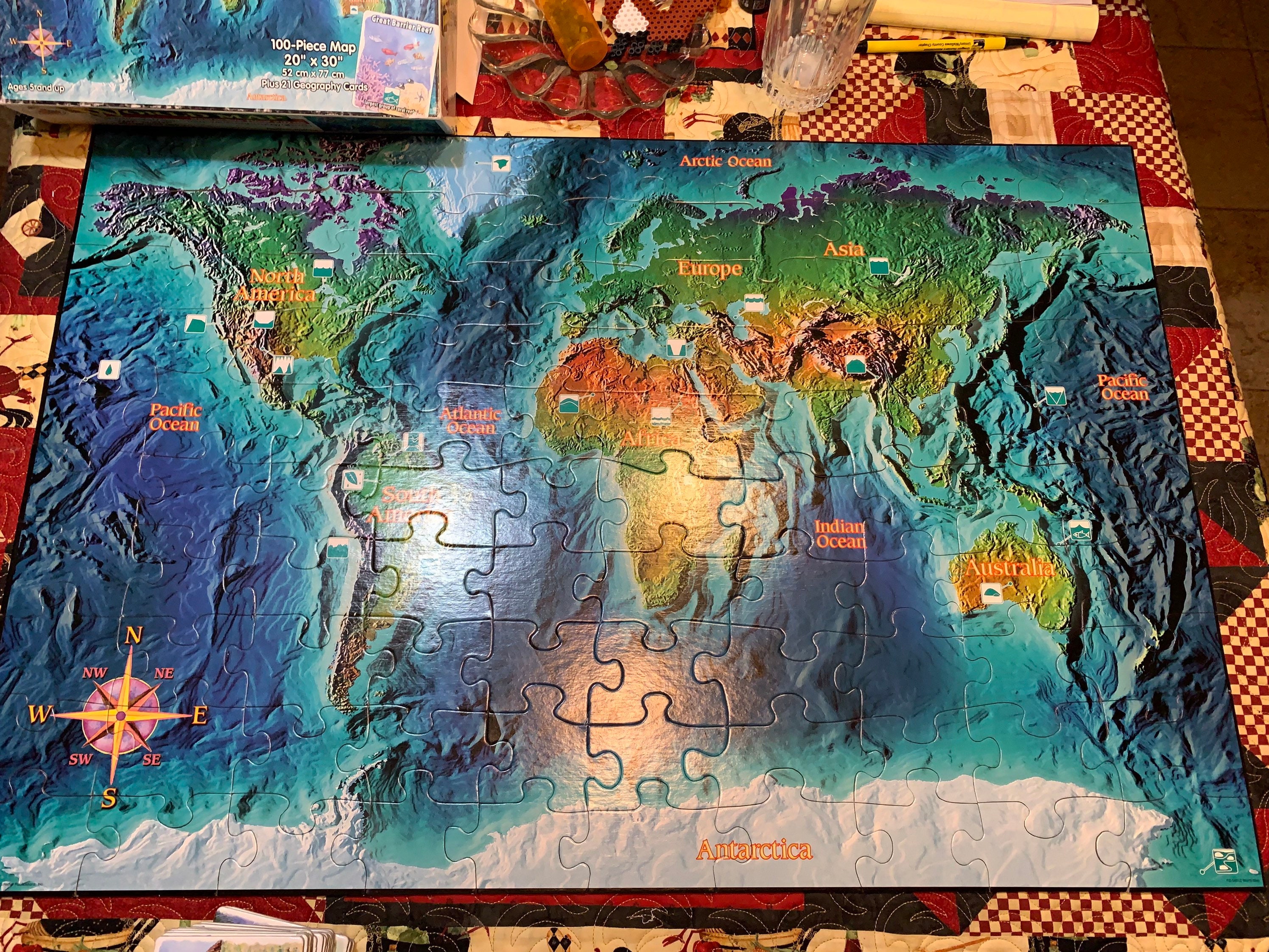 World Map-interactive Floor Puzzle - Etsy