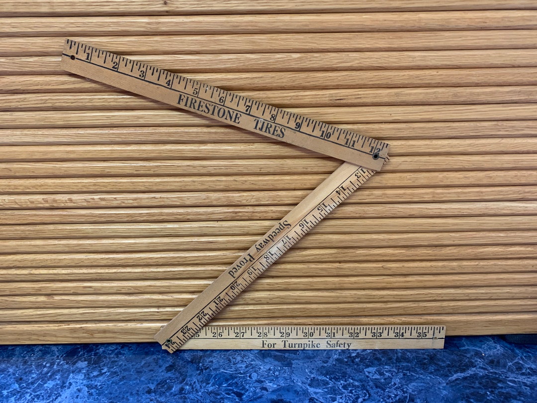 Vintage Firestone Wooden Tri-fold Ruler - Etsy
