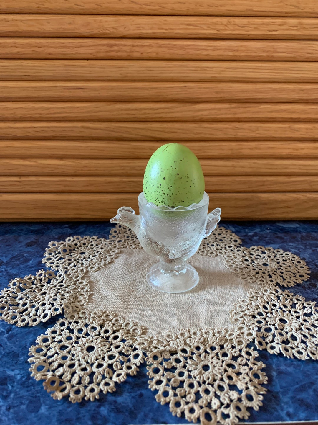 Vintage Pressed Glass Egg Cup - Etsy