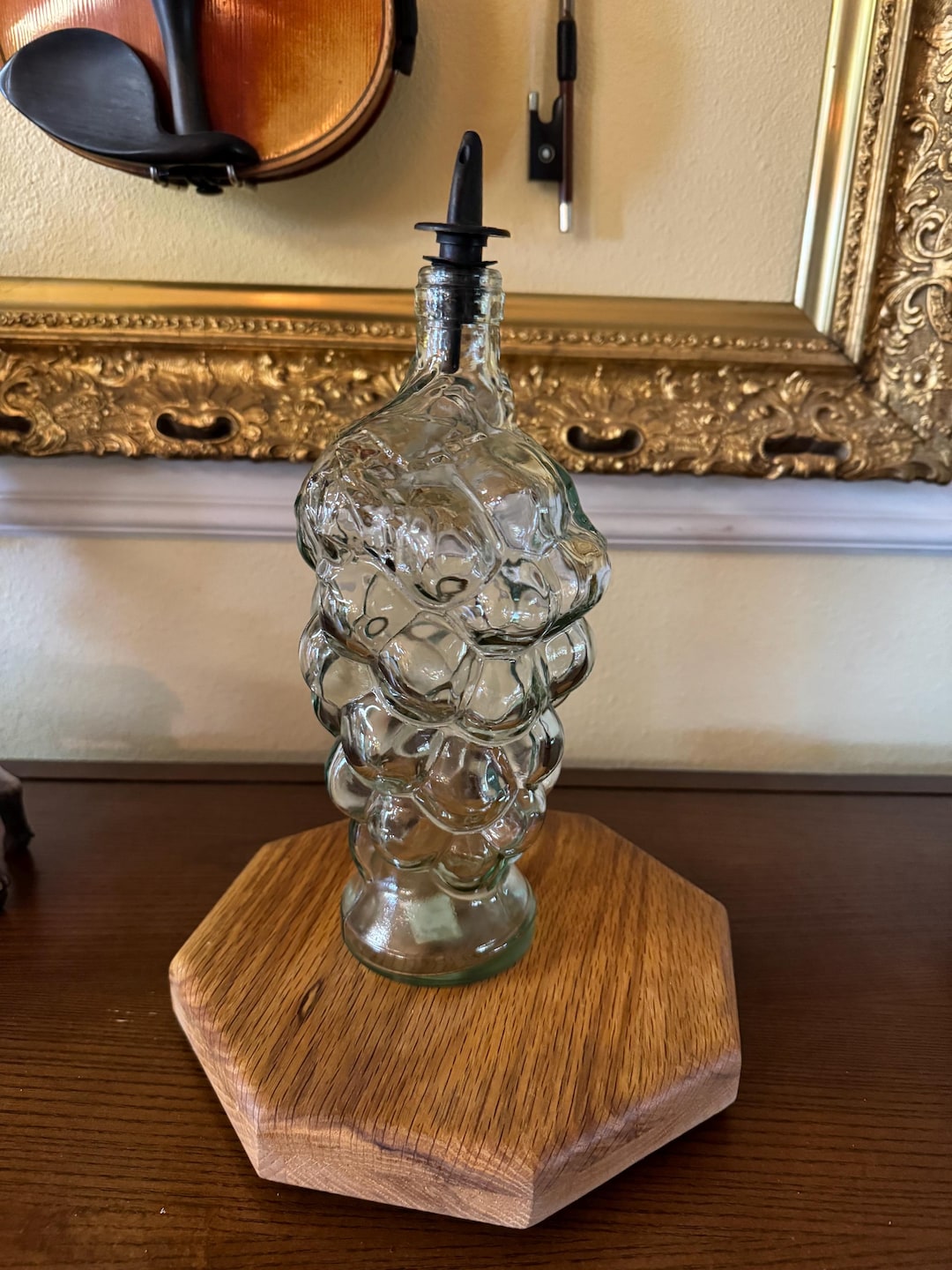 Vintage Knobler the Glass of Spain Green Glass Grape Cluster Bottle ...