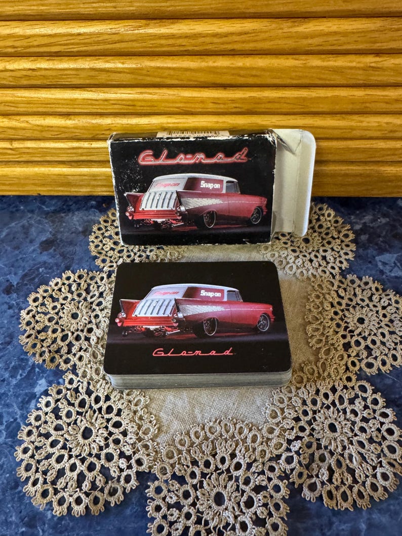 Vintage Snap-on Glo-mad Playing Cards - Etsy