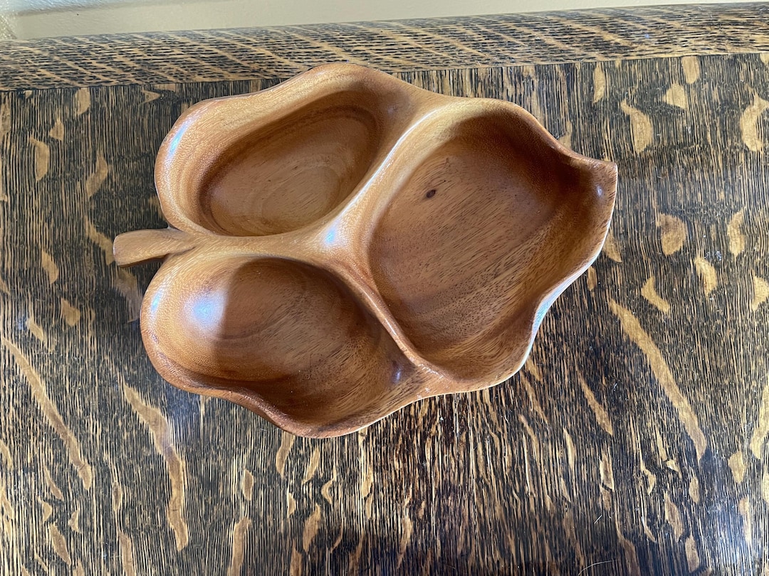 Vintage Hawaiian Monkey Pod Wooden Pineapple Serving/appetizer/trinket ...