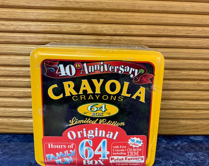 Vintage 40th Anniversary Crayola Crayon 64 Box Tin - Etsy