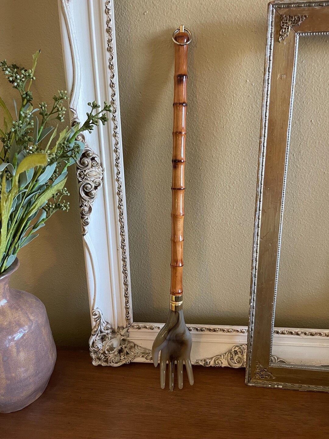Vintage Bakelite Back Scratcher With Faux Bamboo Handle - Etsy