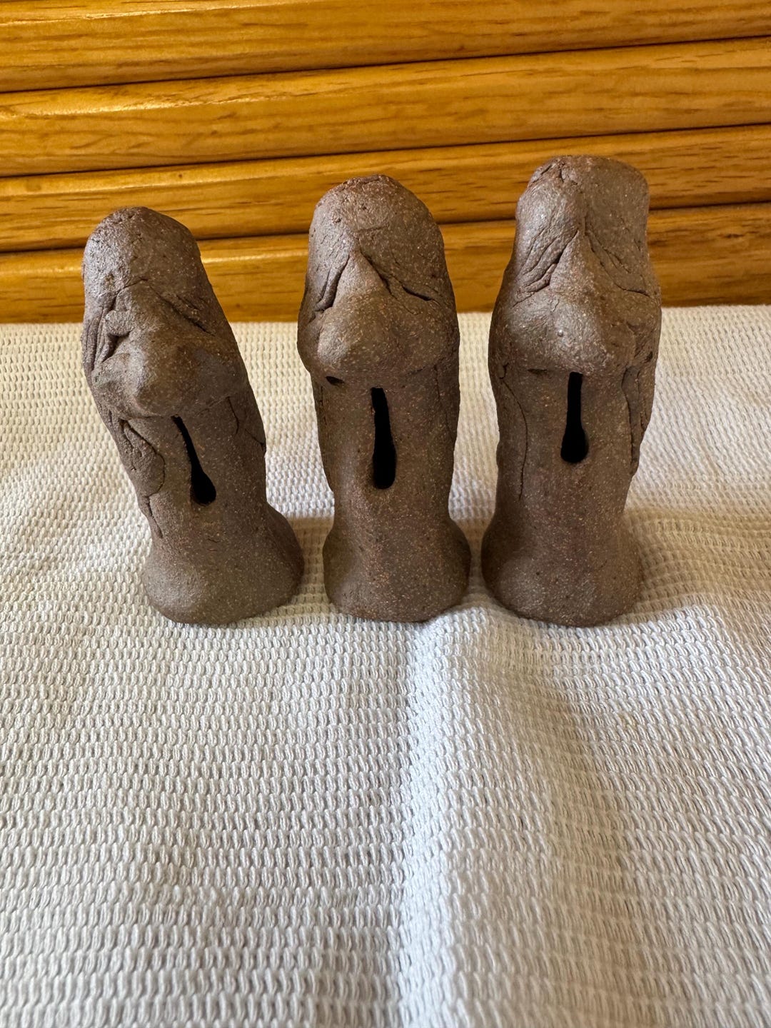 Vintage Hand Formed Pottery Gnomes, Goblins, Trolls in Dark Clay-set of ...