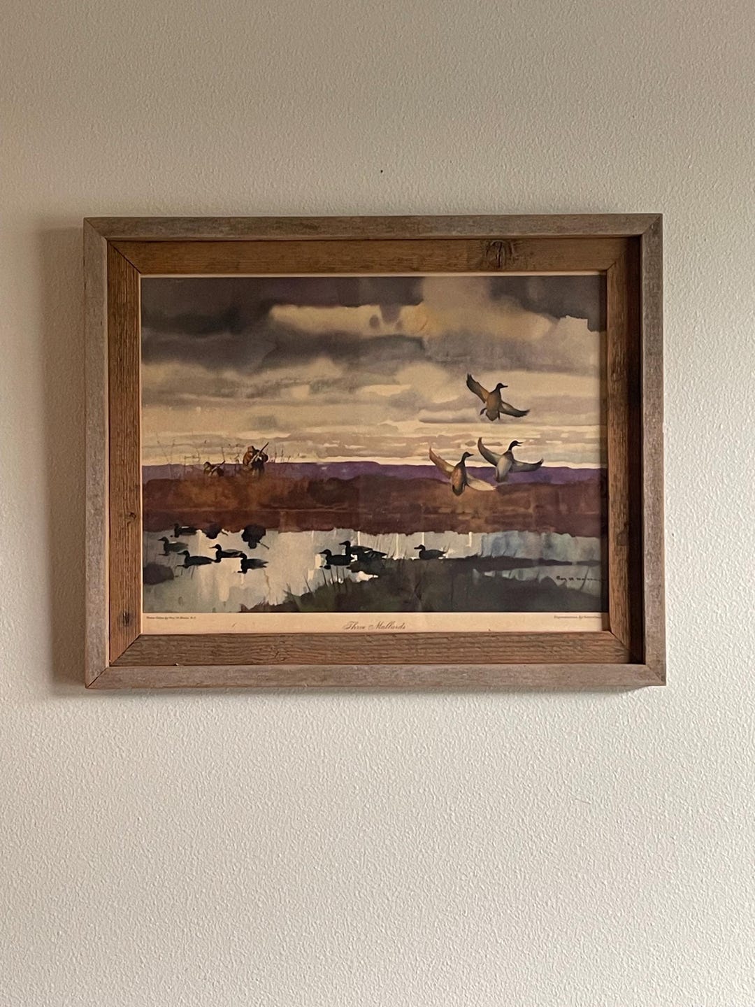 Vintage “three Mallards” by Roy M. Mason Watercolor Print With Barn ...