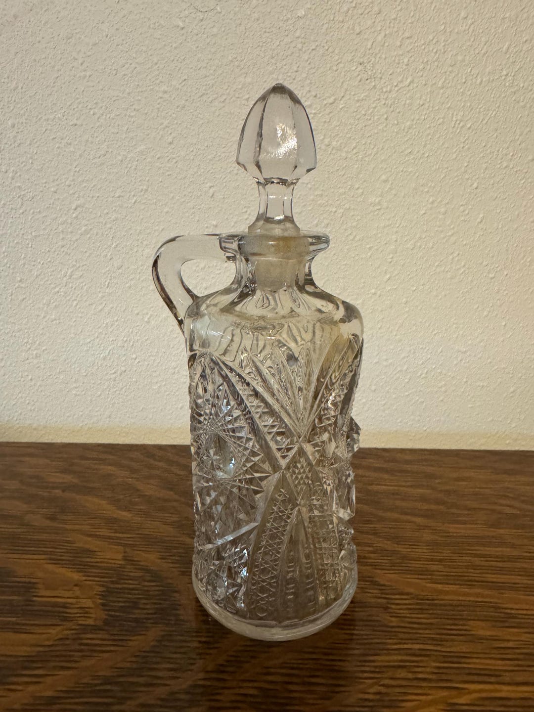 Vintage Cut Glass Cruet With Glass Stopper - Etsy