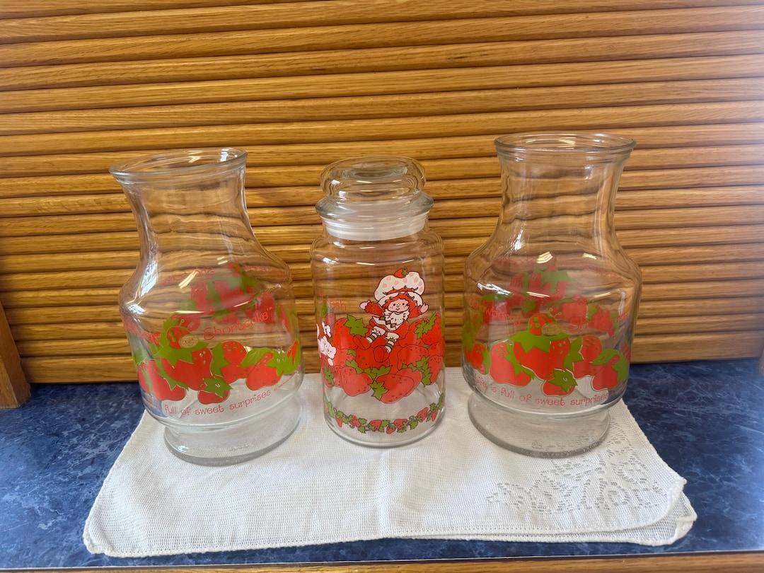 Vintage 1980 Strawberry Shortcake Canister Pitcher - Etsy