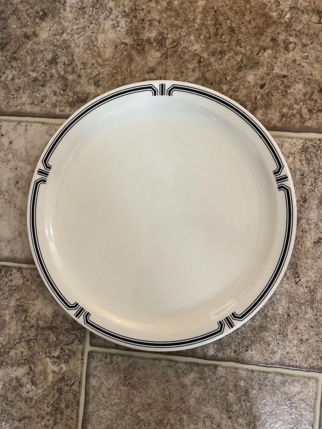 Vintage Shenango China Plate: Art Deco Black and White Restaurant Ware ...