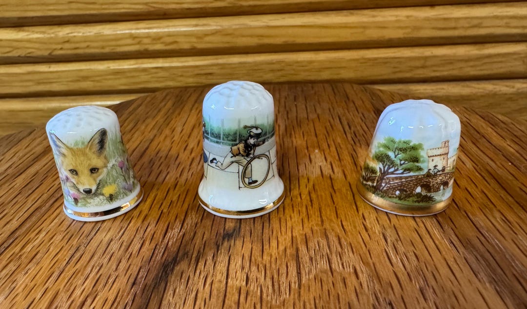 Vintage Thimbles, England / Longton Hall / Avondale Fox / Royal England ...