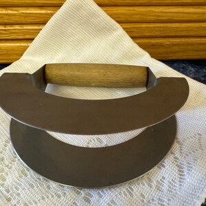 Vintage Wood Handled Double Blade Chopper/cutter - Etsy