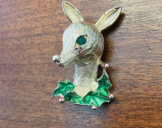 Vintage 1960 Gerry’s Christmas Reindeer Lapel Pin - Etsy
